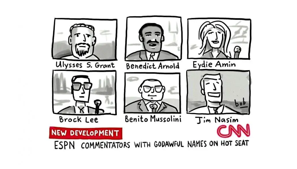 CARTOON: Unfortunate ESPN Announcer Names – Weekly Humorist